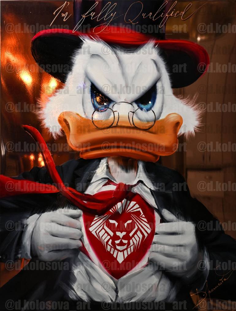 Duck with Lion Logo Painting by Daria Kolosova | Saatchi Art