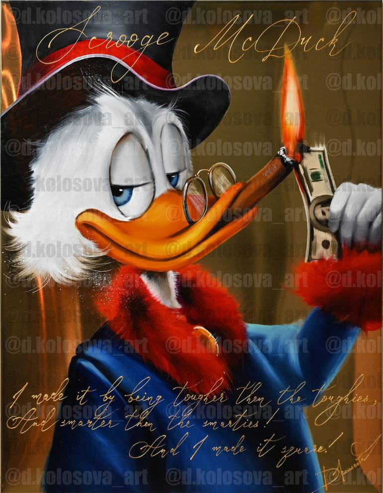 Duck with cigar Painting by Daria Kolosova | Saatchi Art