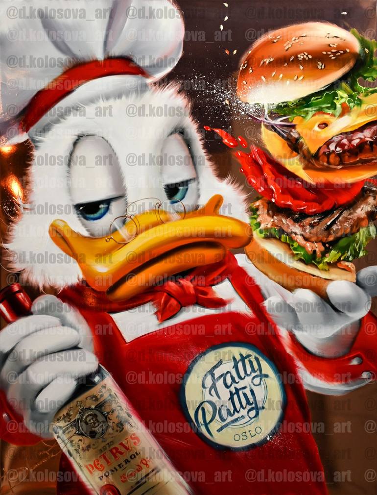 Fatty Patty Painting by Daria Kolosova | Saatchi Art