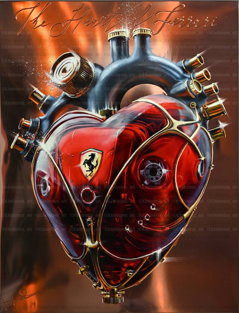 The Heart of Ferrari Painting by Daria Kolosova | Saatchi Art