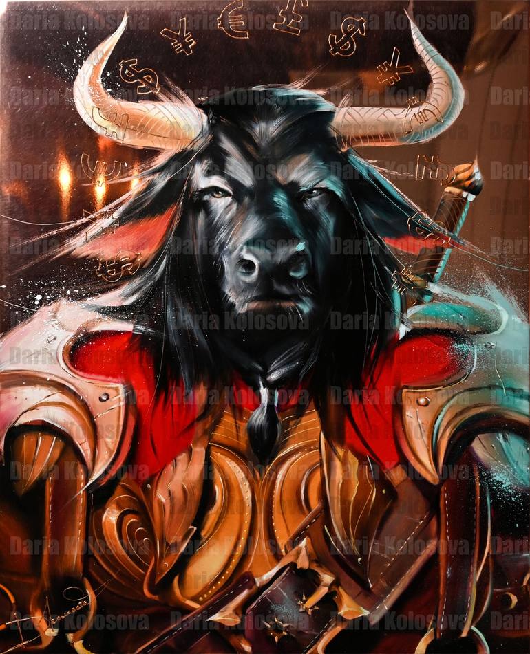 Bull Painting by Daria Kolosova | Saatchi Art
