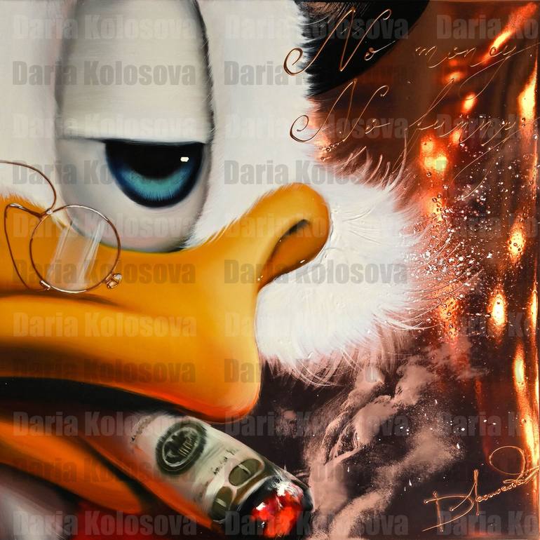Duck with cigar Painting by Daria Kolosova | Saatchi Art
