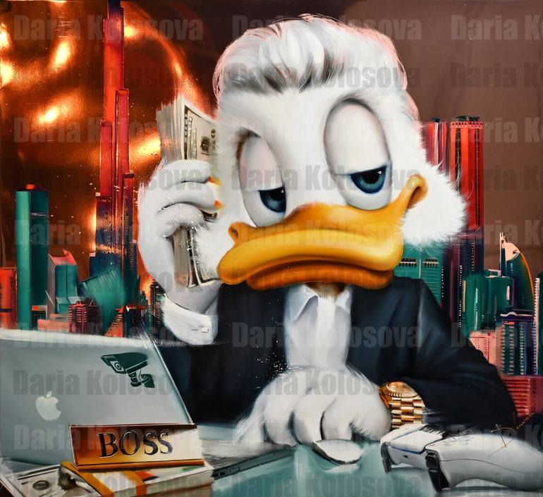 Duck Boss Painting by Daria Kolosova | Saatchi Art