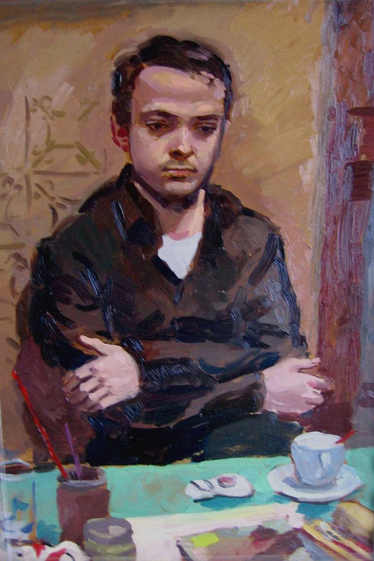 Portrait of Petar Milivojevic Painting by Milenko Stevanovic | Saatchi Art