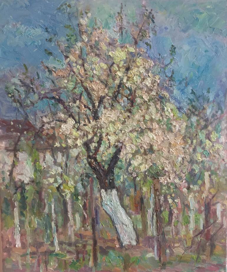 Garden in the spring Painting by Marza Traian | Saatchi Art