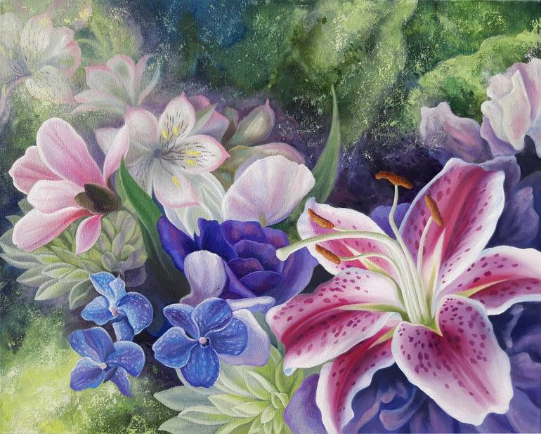 Floral fantasy Painting by Anna Steshenko | Saatchi Art