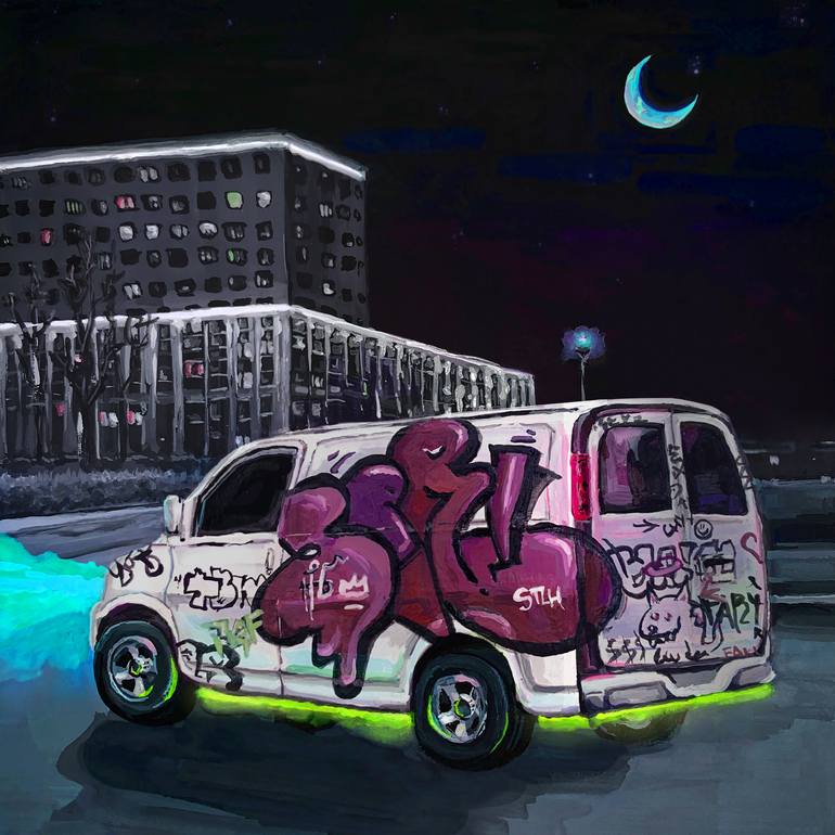 STREET VAN Painting by Anastasia Stazhevskaya | Saatchi Art
