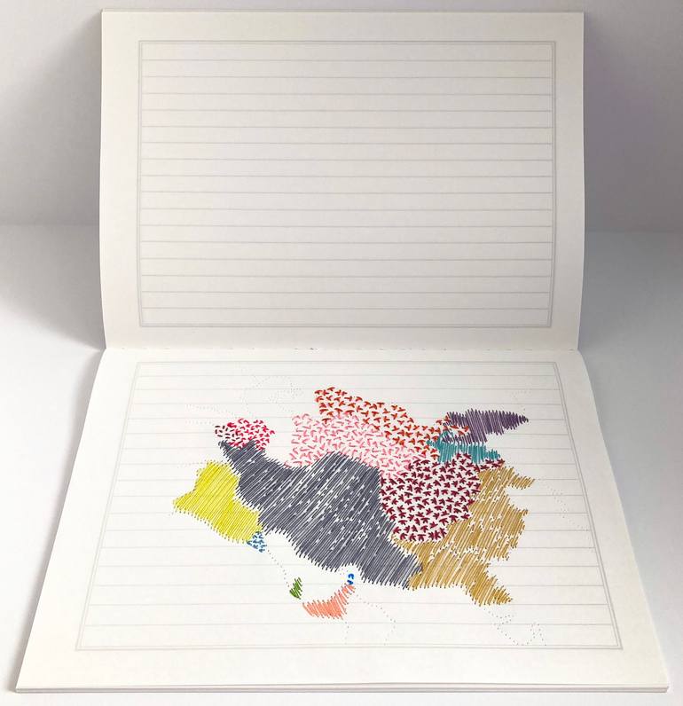 Map on Notebook -Asia #5- Installation by Kyoko TAKEI | Saatchi Art