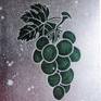 Late green grapes on silver background Painting by Veska Peeva ...