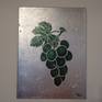 Late green grapes on silver background Painting by Veska Peeva ...