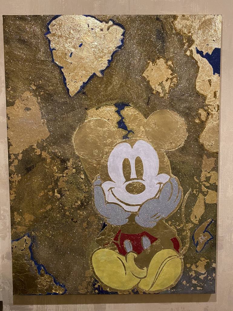 Mickey Mouse Planets Painting by Alisa Kovtunova | Saatchi Art