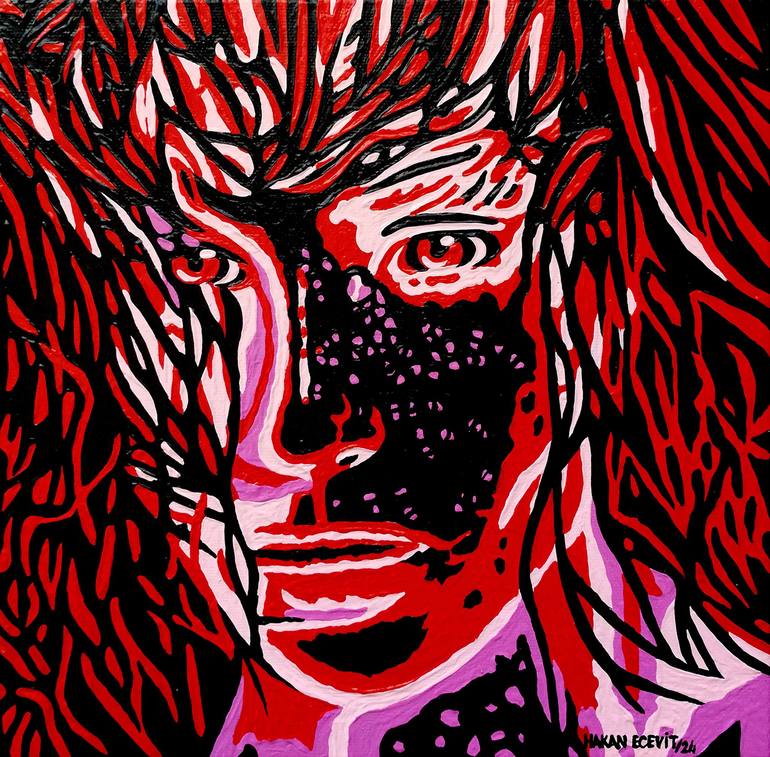 Red Face Painting by Hakan Ecevit | Saatchi Art