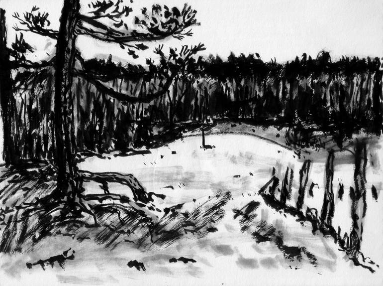 Sandgrube im Grunewald Drawing by Peter Scherbarth | Saatchi Art