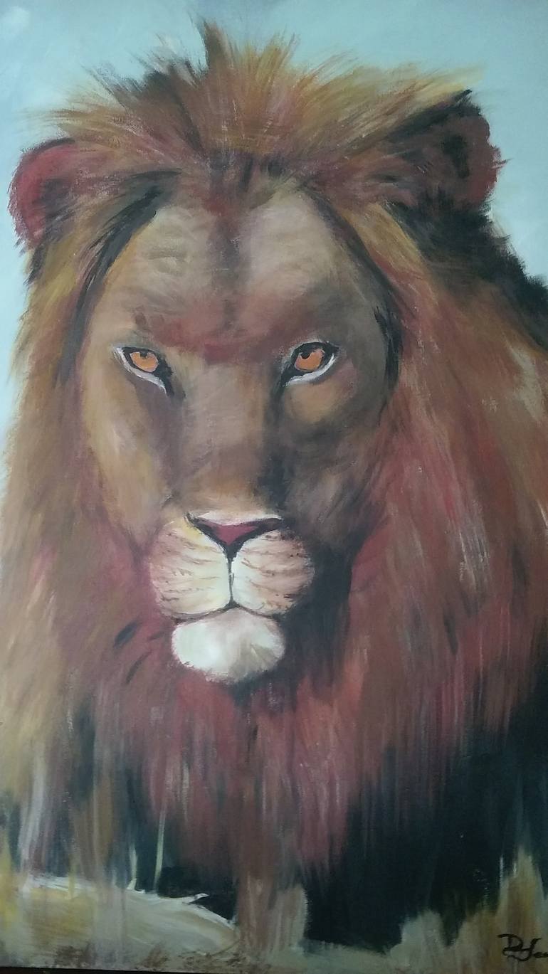 Lion Painting by Donna Emmerich | Saatchi Art