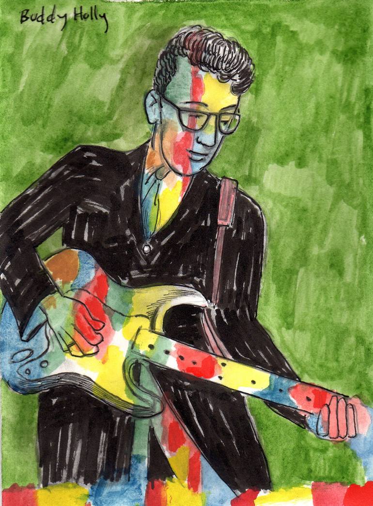 Buddy Holly Drawing by David Reisman | Saatchi Art