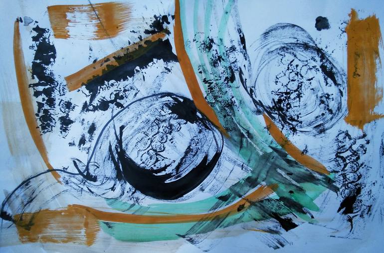 History - ink and watercolor Drawing by Borqna Boko | Saatchi Art