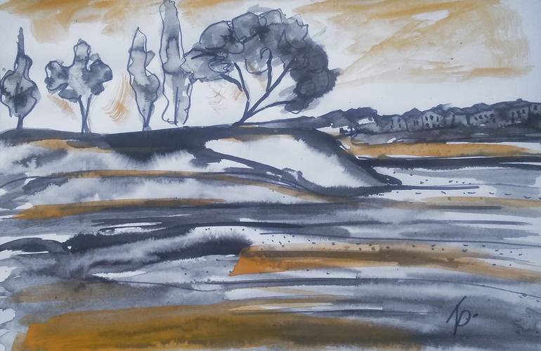 The trees speak - ink, watercolor and marker Drawing by Borqna Boko ...