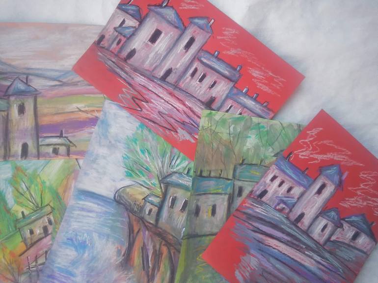 Green empty city - dry pastels Drawing by Borqna Boko | Saatchi Art
