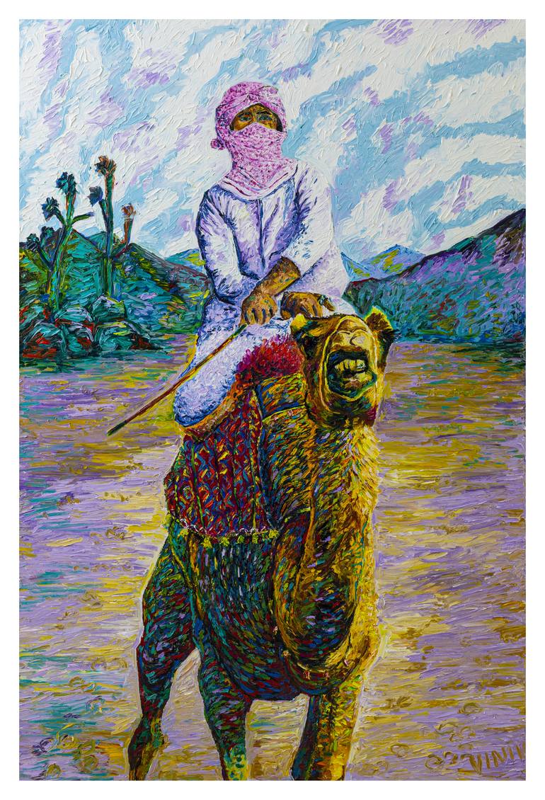 THE CAMEL RIDER(finger painting) Painting by ViniV Fingerpaintings ...