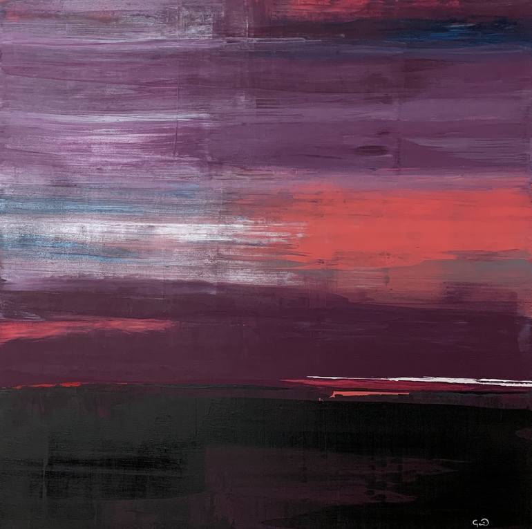 Violet Sunset / Violeta Atardecer Painting by Gabriela Roman ...