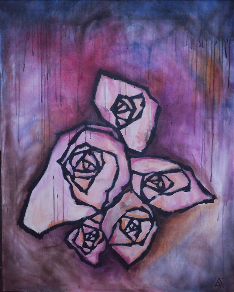 Five Roses Painting by Astrid Fox | Saatchi Art