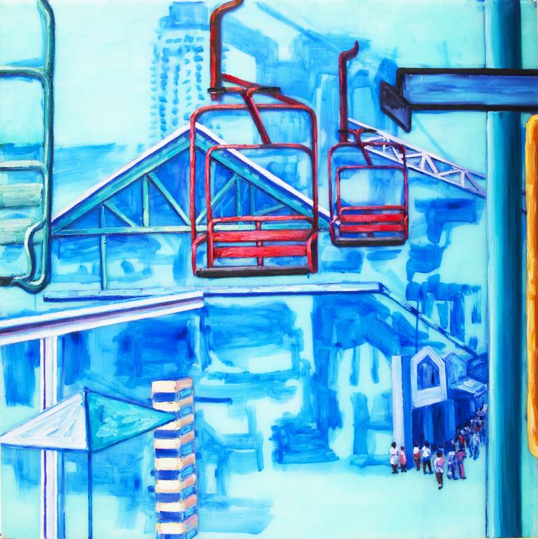 Chairlift Painting by Diana Jensen | Saatchi Art