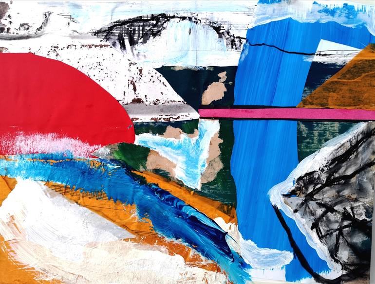 St Ives Abstract Landscape (After Lanyon) Painting by Nigel Waters ...