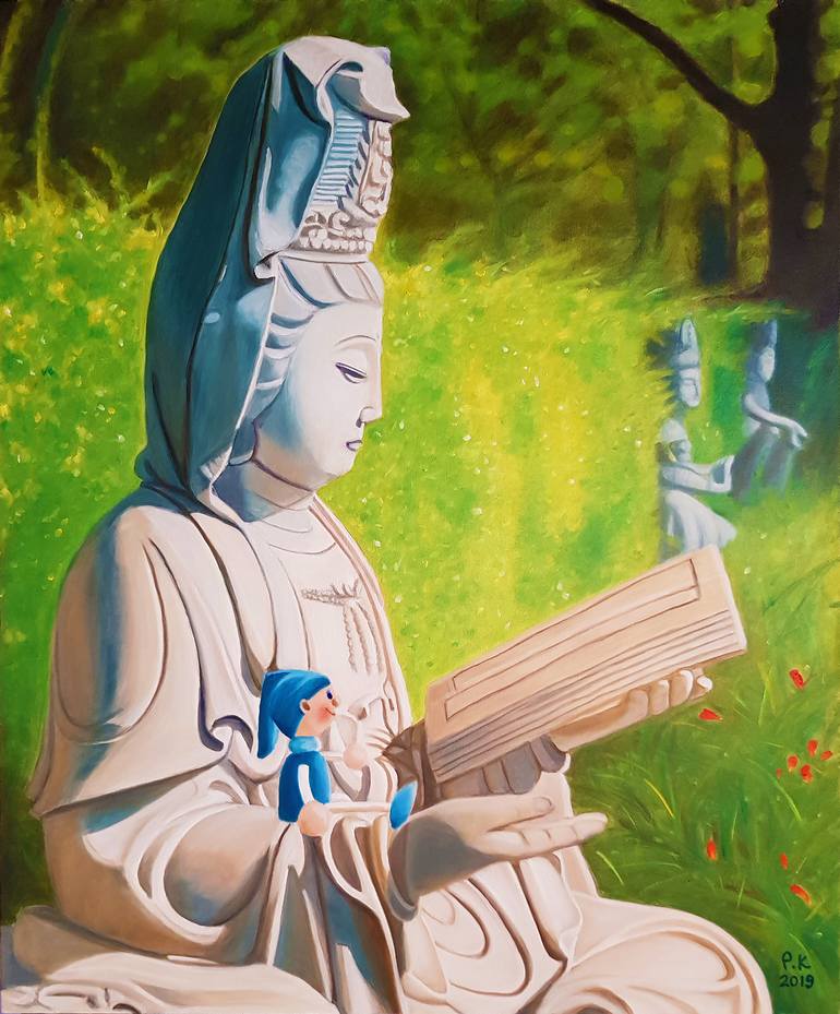 I Wish - Svabhava GuanYin - Elf Painting by Pei-Kang Hsu | Saatchi Art