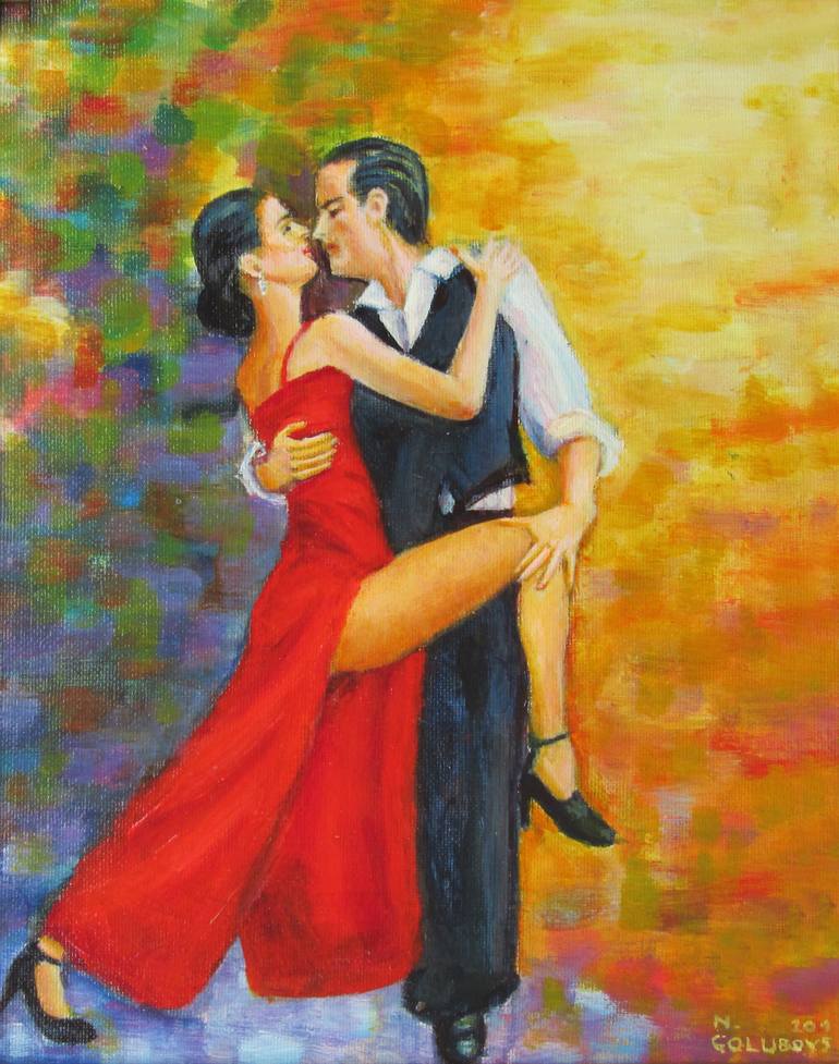 Argentine Tango 2 Painting by Nikola Golubovski | Saatchi Art