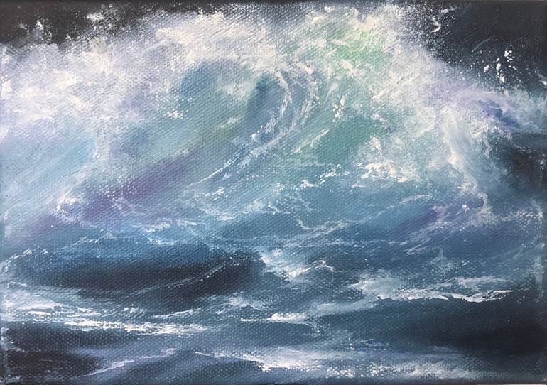 Stormy night Painting by Alesia Yeremeyeva | Saatchi Art