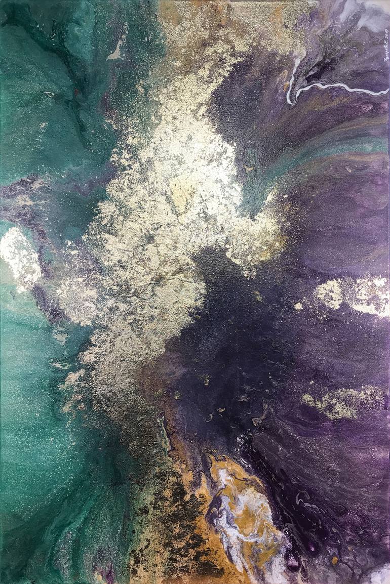 Violet-emerald Painting by LeXxA Art | Saatchi Art