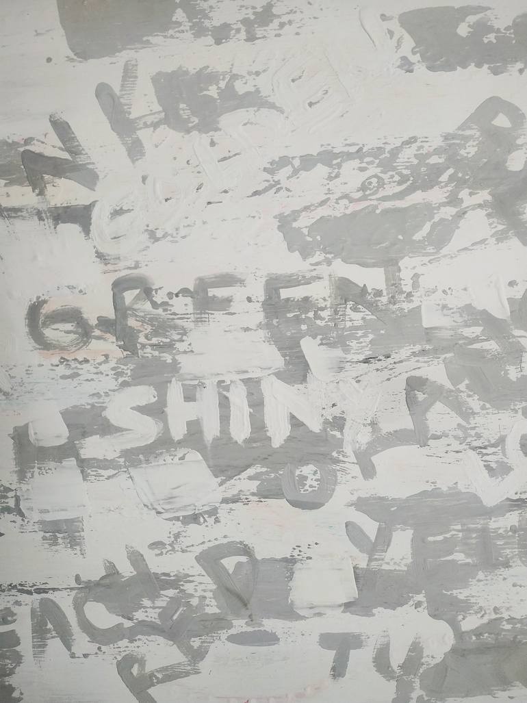 Words and white Painting by Isabel Grantte | Saatchi Art