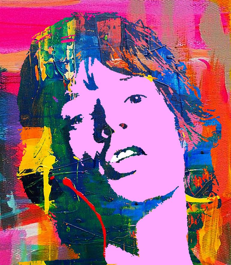 Mick Jagger Pop Art Portrait (prints available) Painting by Stephen ...