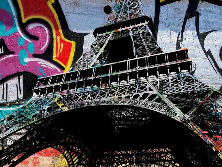 Eiffel Tower Graffiti 4 (prints available) Painting by Stephen Chambers ...
