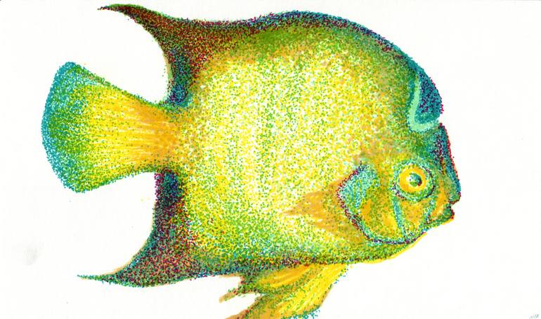 pointillism fish Drawing by Timothy Garcia | Saatchi Art