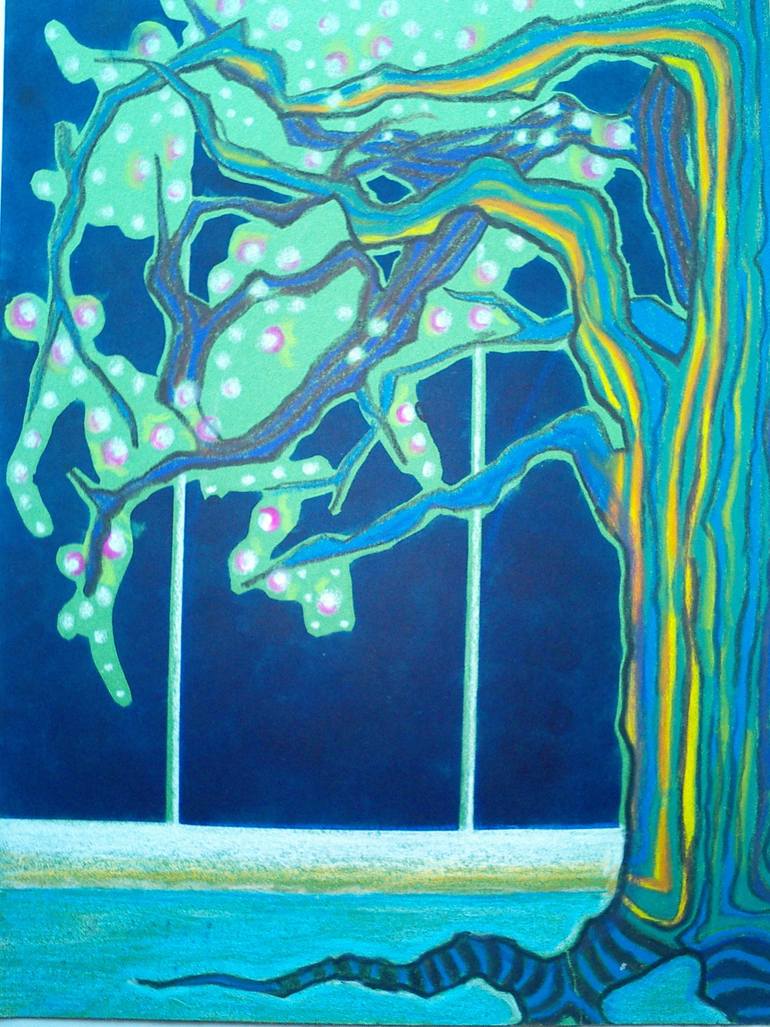 God + Tree Painting by Yasuko Hara | Saatchi Art