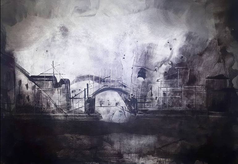 Old Canal Painting by Fran Greene | Saatchi Art