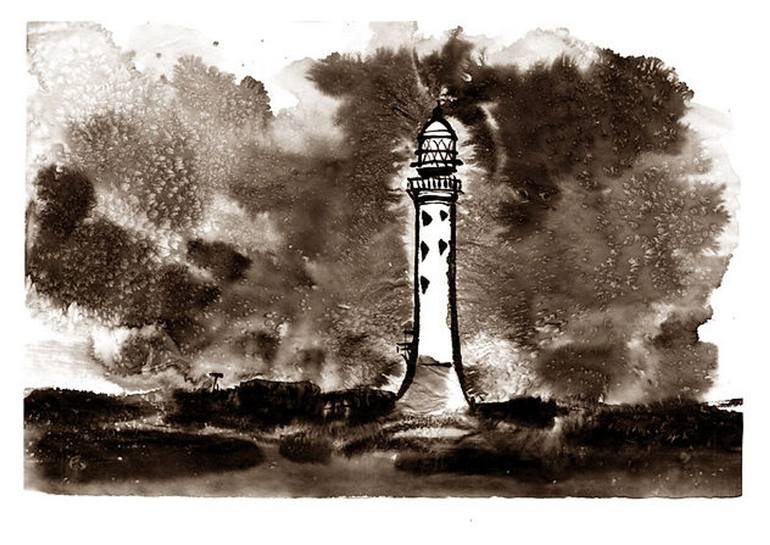 Bell rock light house limited print 27 of 150 Painting by Chi Zhang ...