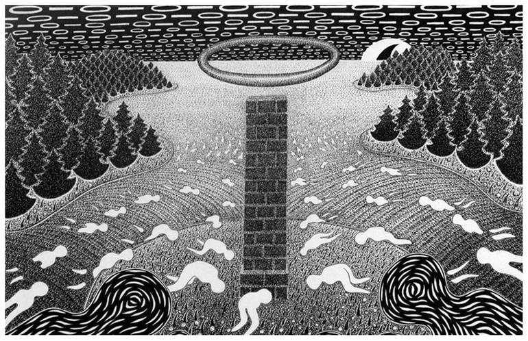 Worshipping at the Unresolved Miracle Drawing by Wayne Paige | Saatchi Art