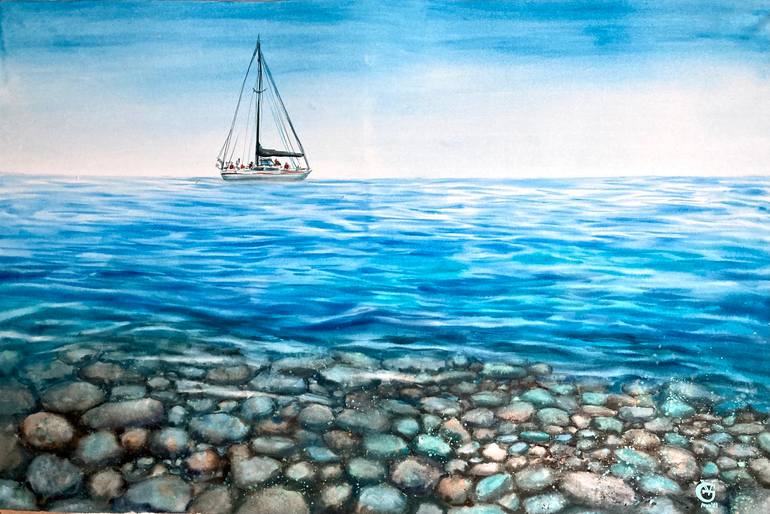 Blue Infinity Painting by Valeria Golovenkina | Saatchi Art