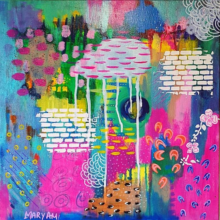 Abstract Painting, Original wall Art, Funky Pink Passion Painting by ...