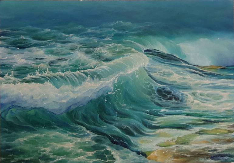 sea.morning Painting by valentyna hermashova | Saatchi Art