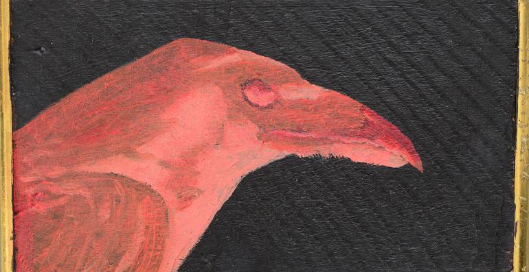 Red Negative Crow Painting by Tim Ridley | Saatchi Art