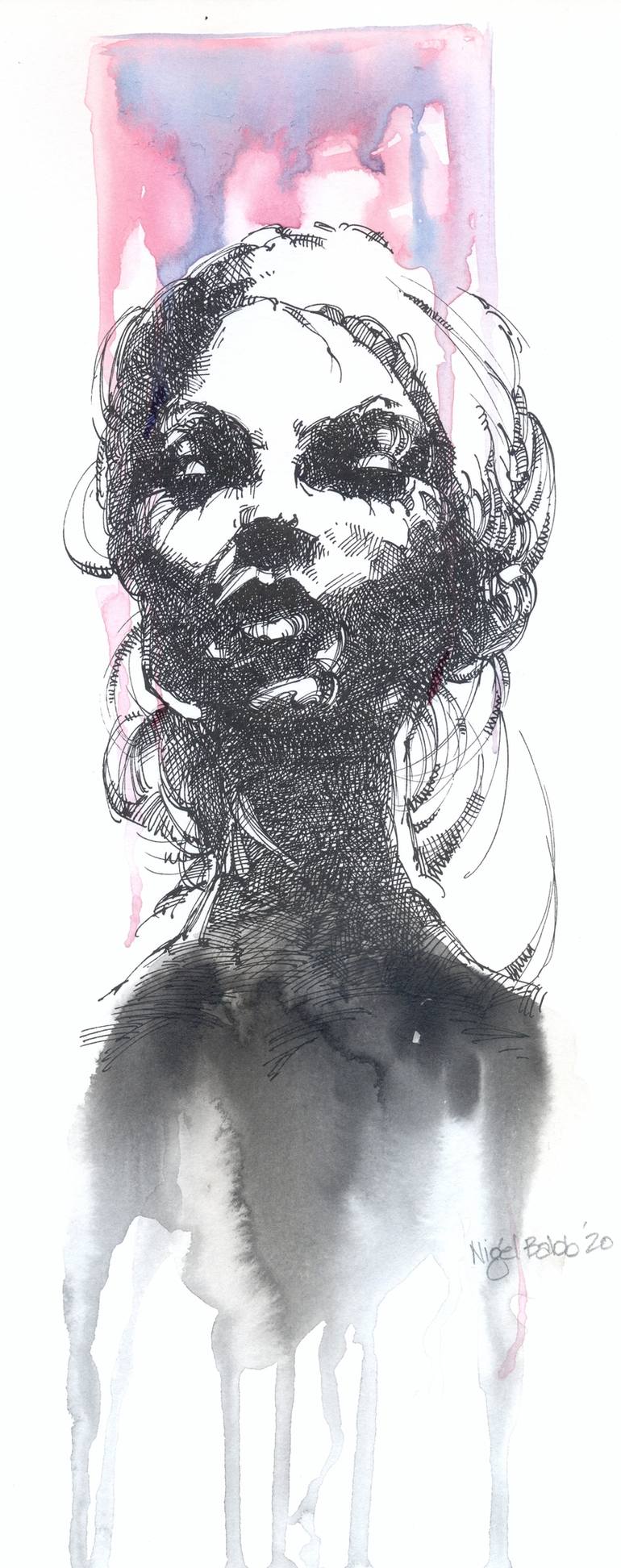 That little pout. Drawing by Nigel Babb | Saatchi Art