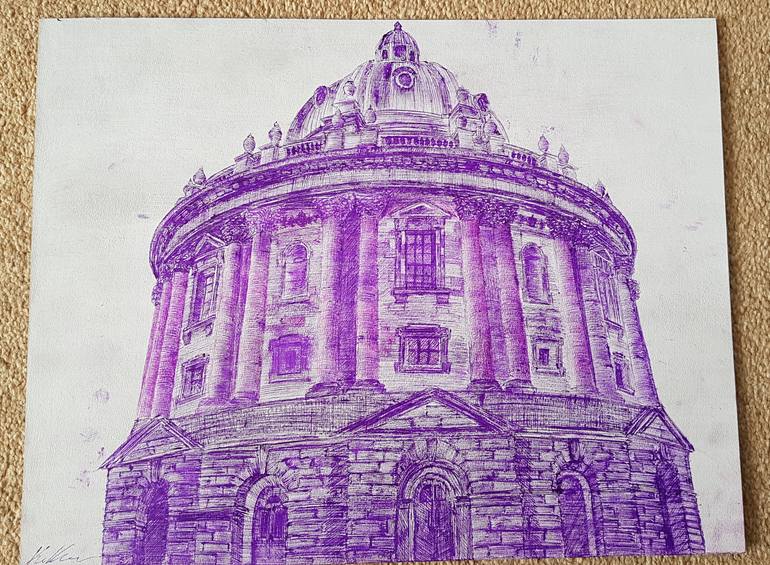 The Purple Radcliffe Camera Drawing by Kirandeep Kaur | Saatchi Art
