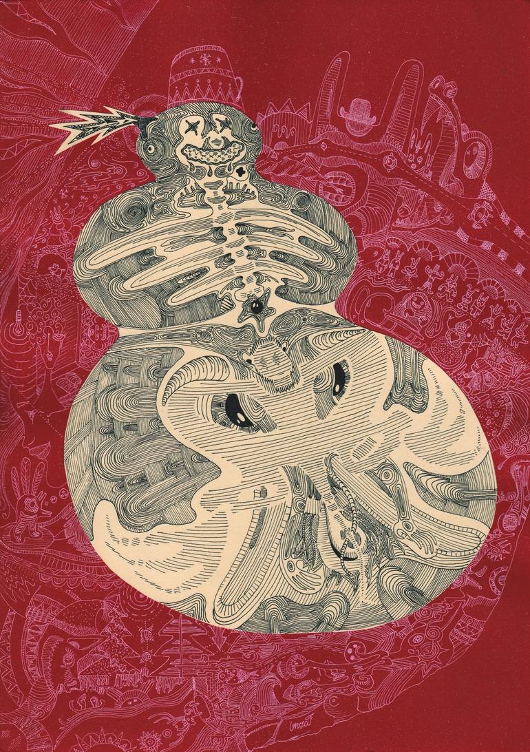 Murder of the Snowman Drawing by Ievgen Poddubiienko | Saatchi Art