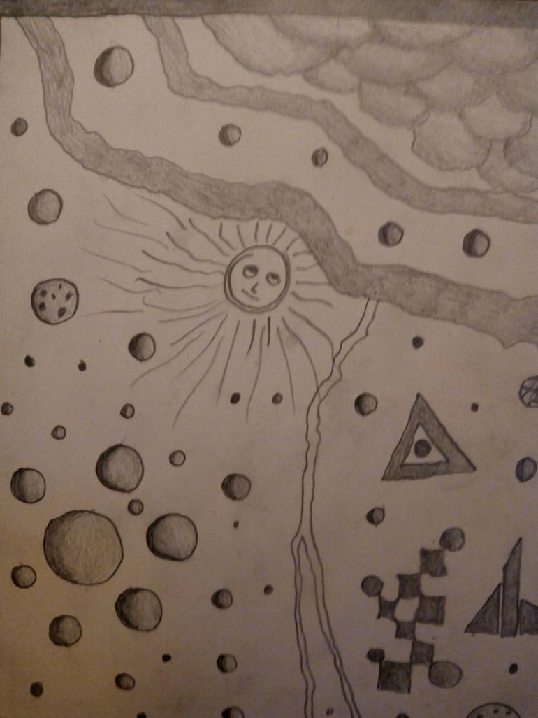 Sun expression and the figures Drawing by Marcin Jędrzejczak | Saatchi Art