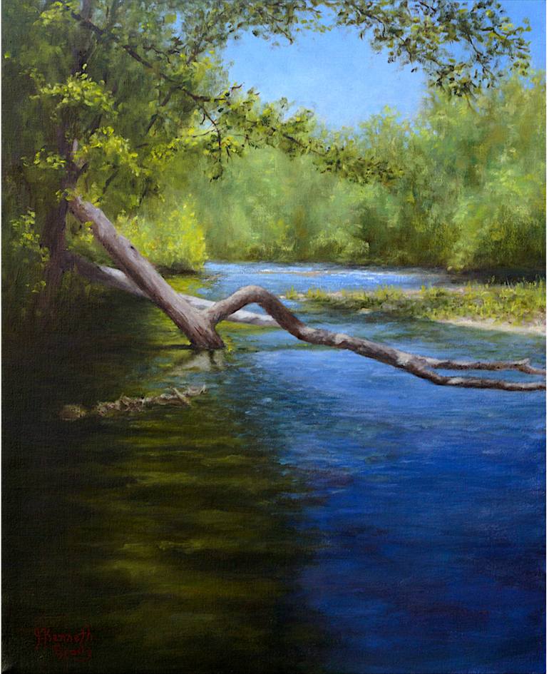Reflections of Mad River Painting by J Grody | Saatchi Art