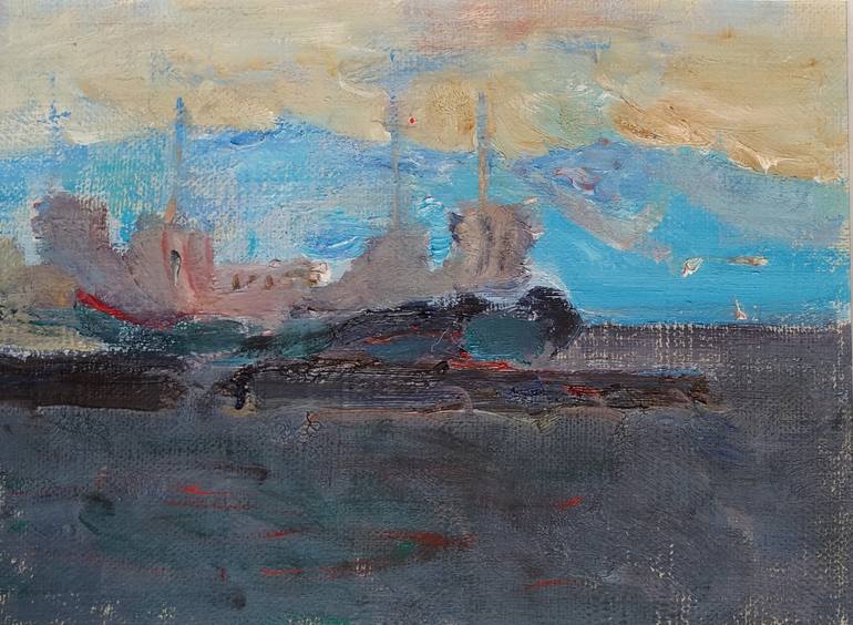 Baikal. Sunset Painting by Yuriy Ushakov | Saatchi Art