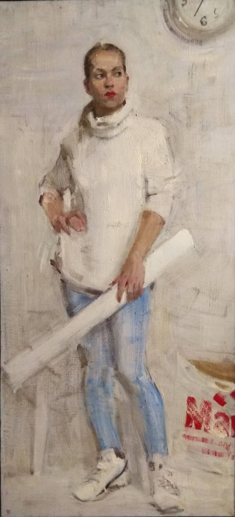 White staging Painting by Yuriy Ushakov | Saatchi Art